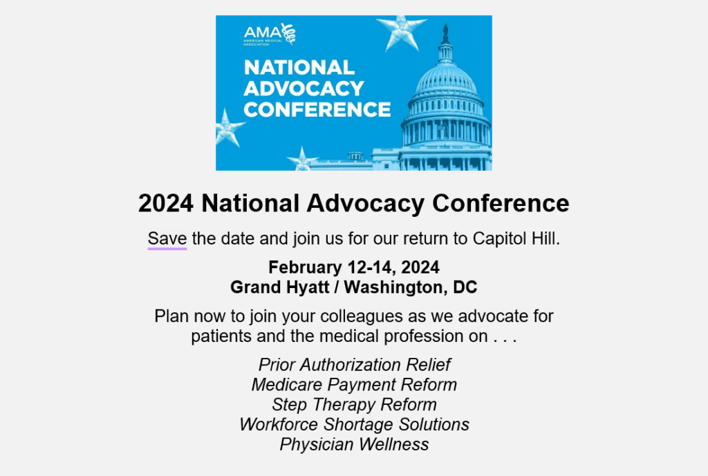 Plan Now to Attend 2024 AMA National Advocacy Conference - North ...