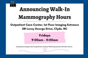 Haywood Regional Medical Center Launches Walk-in Mammography Clinic ...